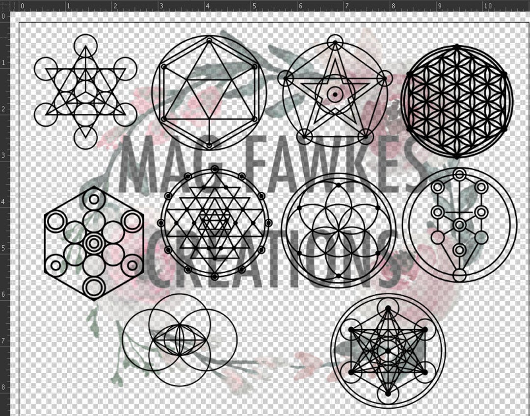 CLASSIC SACRED GEOMETRY Symbols Full Sheet Foil Transparency - Etsy