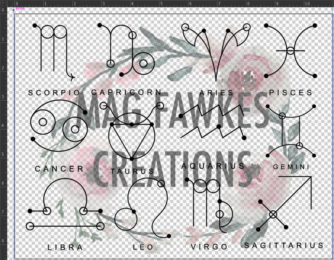 SACRED GEOMETRY ZODIAC Full Sheet Foil Transparency - Etsy