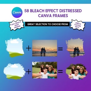 Bleach Effect Distressed Edge Canva Frames. 58 Frames. Fill Your Own ...