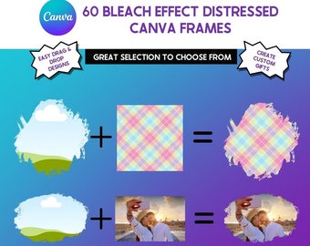 Incredible Bleach Effect Distressed Edge Canva Frames - Drag & Drop ...