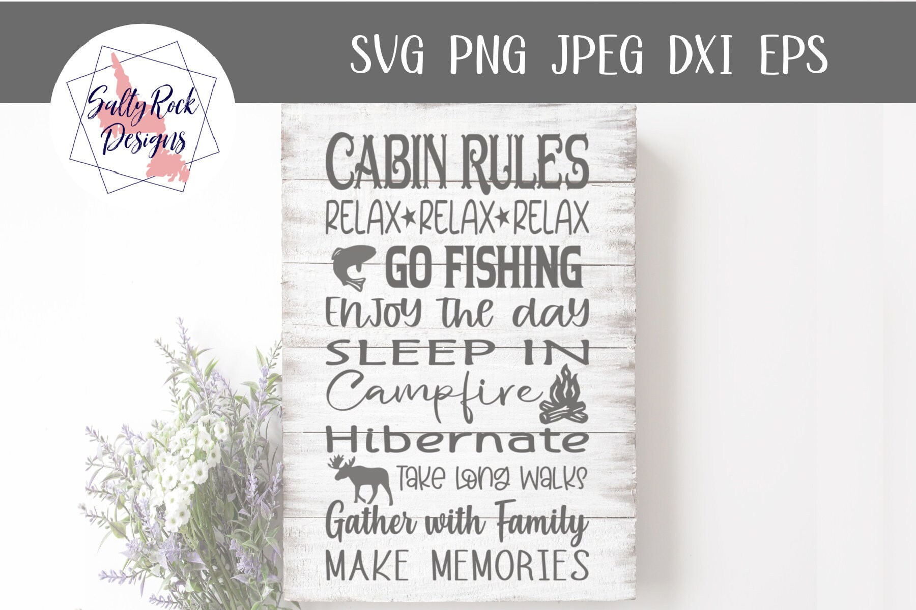 Cabin Rules SVG SVG Files Cricut Silhouette Cabin Svg | Etsy