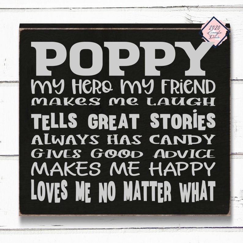 Poppy Svg Svg Cut Files Grandfather Svg Grandfather Stencil Etsy