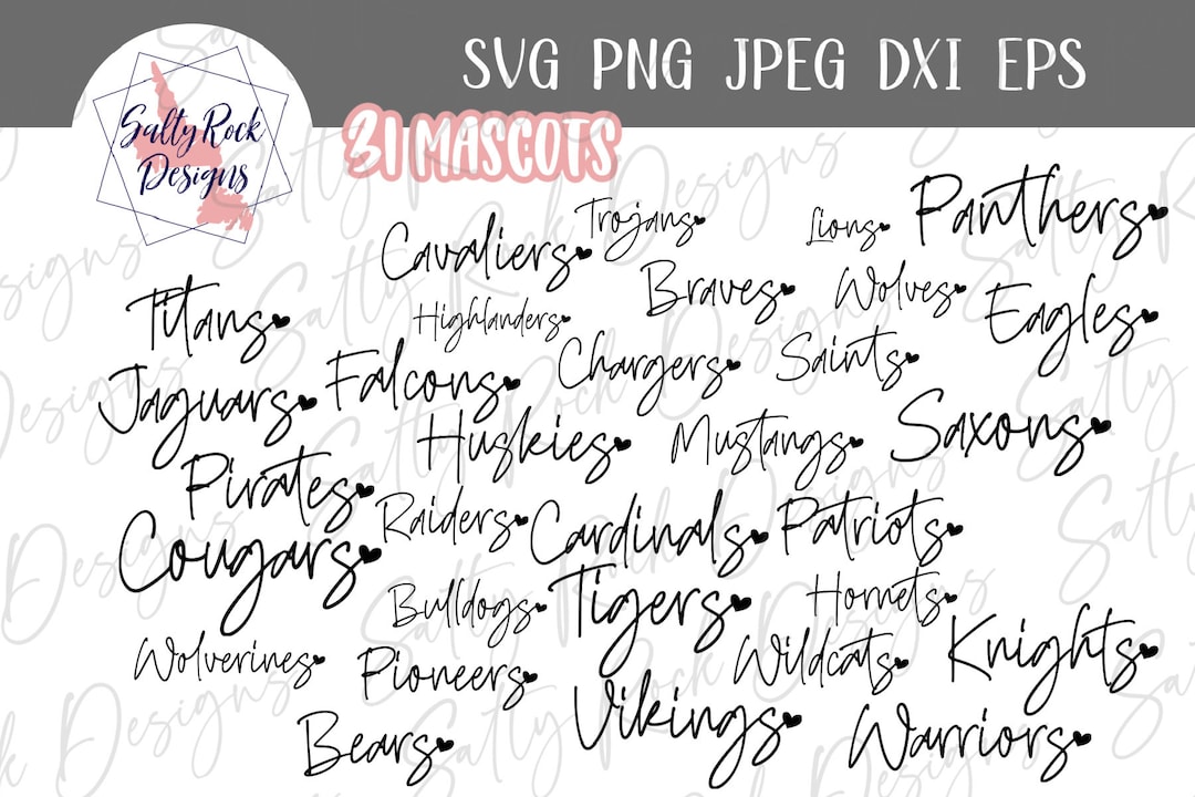 Team Mascots SVG Cricut Silhouette Team Sports Svg Mascot - Etsy UK