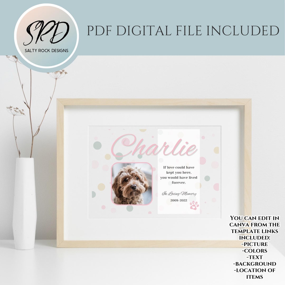 Pet Memorial Printable Editable Pet Memorial File Editable - Etsy