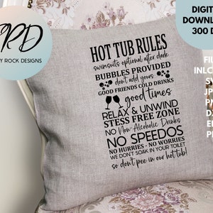 Hot Tub Rules Svg, Hot Tub SVG, Cricut, Silhouette, Digital Cut Files ...