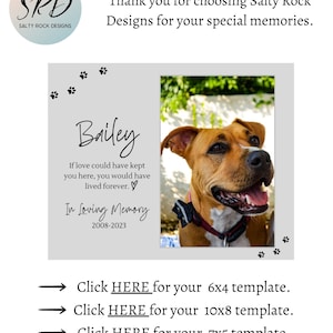 Pet Memorial Printable, Editable Pet Memorial File, Editable Pet ...