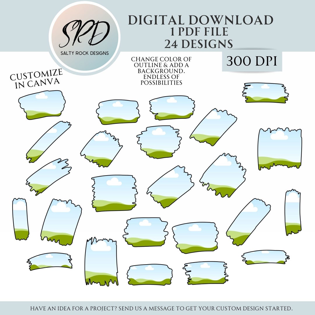 24 Distressed Edge Canva Frames,fillable Backgrounds,drag and Drop ...
