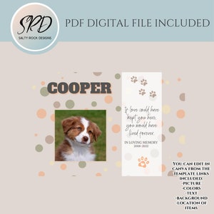 Pet Memorial Printable, Editable Pet Memorial File, Editable Pet ...