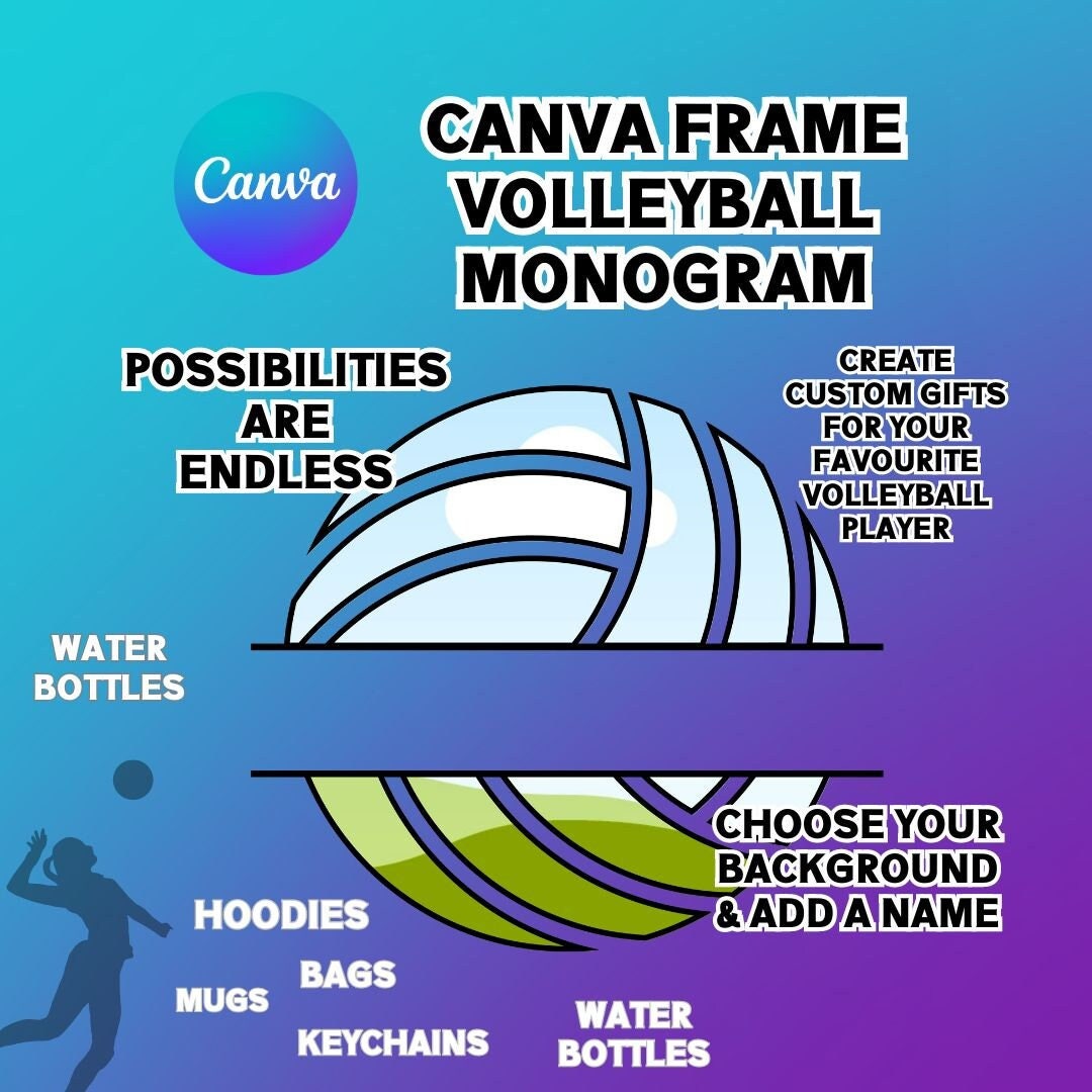 Canva Frame Custom Frame Volleyball Editable Canva Frame Canva Frames ...