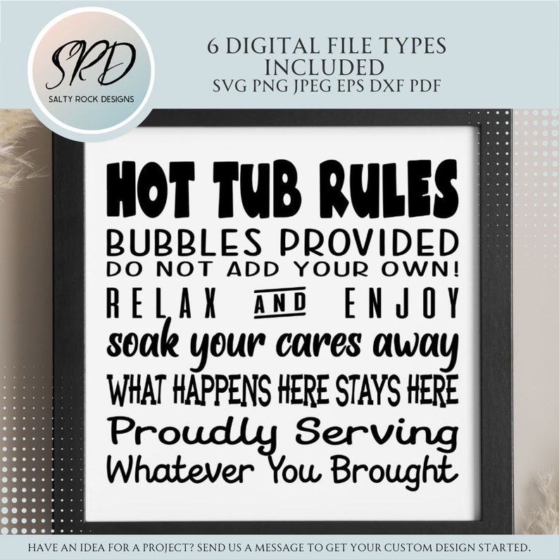 Hot Tub Rules Svg, Hot Tub Sign Svg, Hot Tub Digital Download, Spa Sign ...