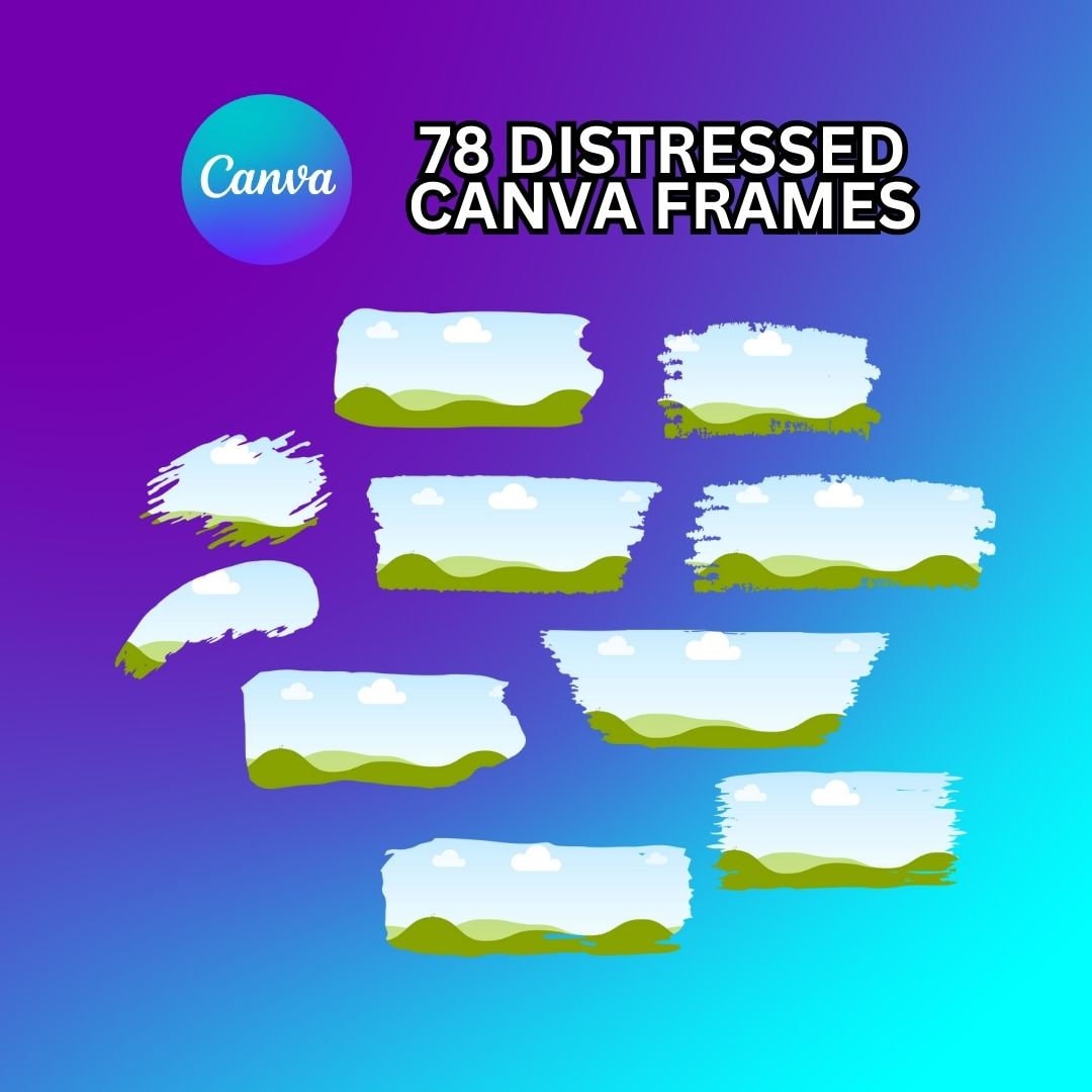 Bleach Effect Distressed Edge Canva Frames. 78 Frames. Fill Your Own ...