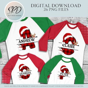 Split Christmas Monogram, Christmas Doodle Alphabet Set, Christmas ...