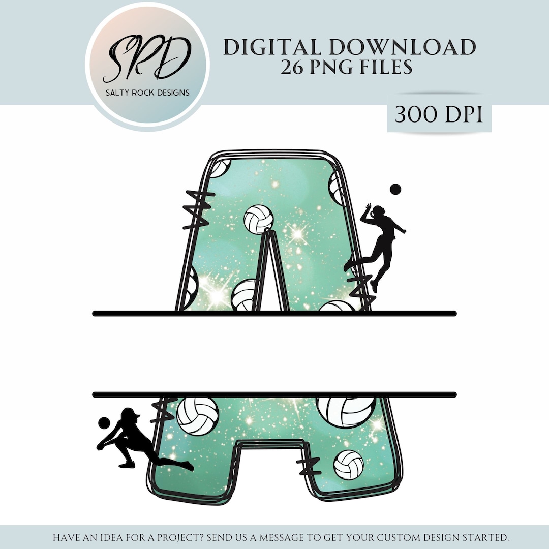 Volleyball PNG, Volleyball Alphabet for Volleyball Hoodies, Volleyball ...