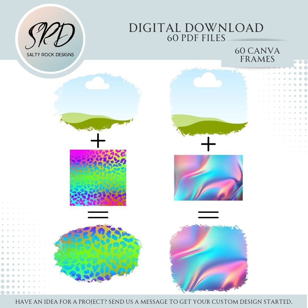 60 Distressed Canva Frames, Fillable Backgrounds, Drag and Drop Canva ...