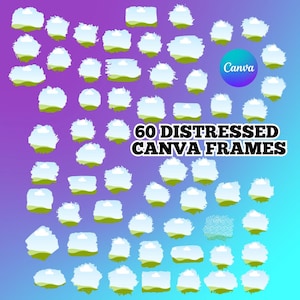 Bleach Effect Distressed Edge Canva Frames. 60 Frames. Fill Your Own ...