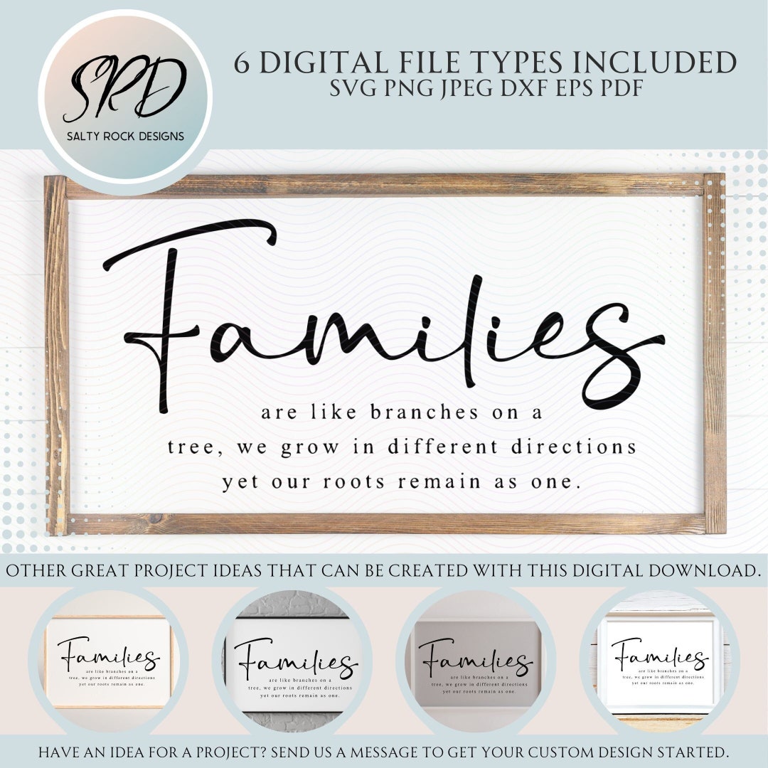 Families Are Like Branches Svg, Family Svg, Family Quote, Farmhouse Svg ...