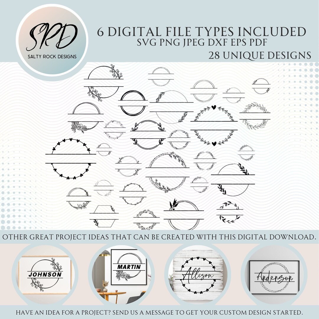 Split Wreath SVG, Wreath Svg, 28 Unique Designs, Create Personalized ...