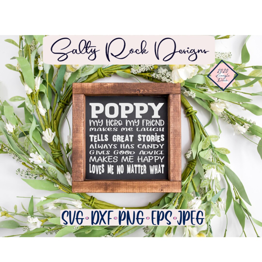 Poppy Svg, SVG Cut Files, Grandfather Svg, Grandfather Stencil Svg ...