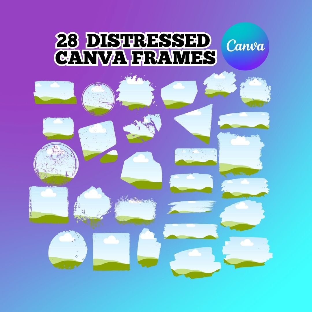 Bleach Effect Distressed Edge Canva Frames. 28 Frames. Fill Your Own ...