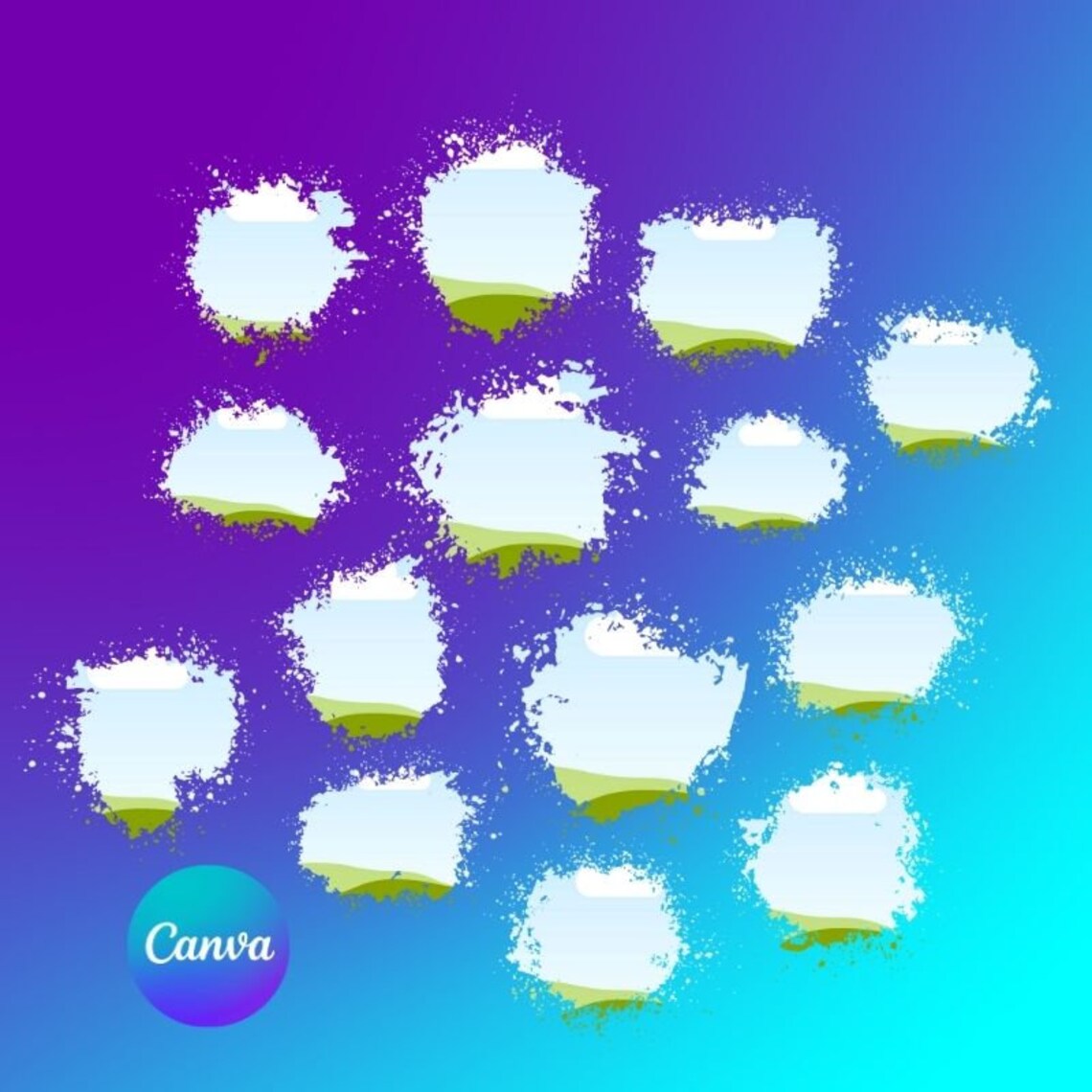 Bleach Effect Distressed Edge Canva Frames. 75 Frames. Fill Your Own ...
