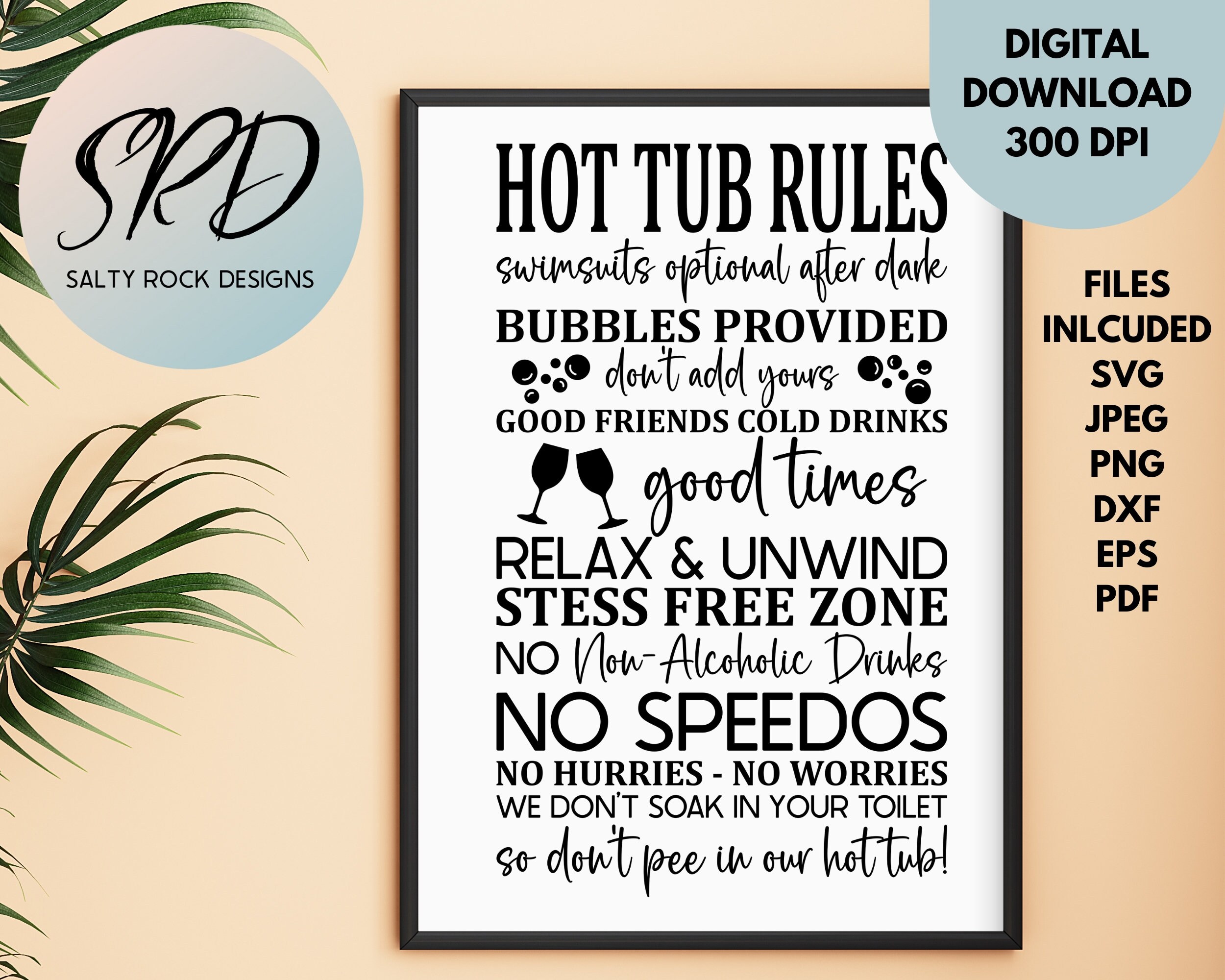 Hot Tub Rules Svg, Hot Tub SVG, Cricut, Silhouette, Digital Cut Files ...