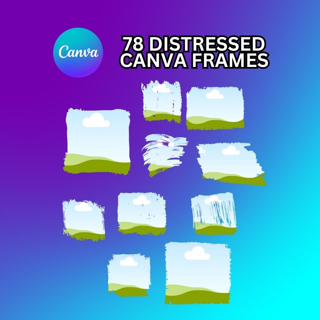 Bleach Effect Distressed Edge Canva Frames. 78 Frames. Fill Your Own ...