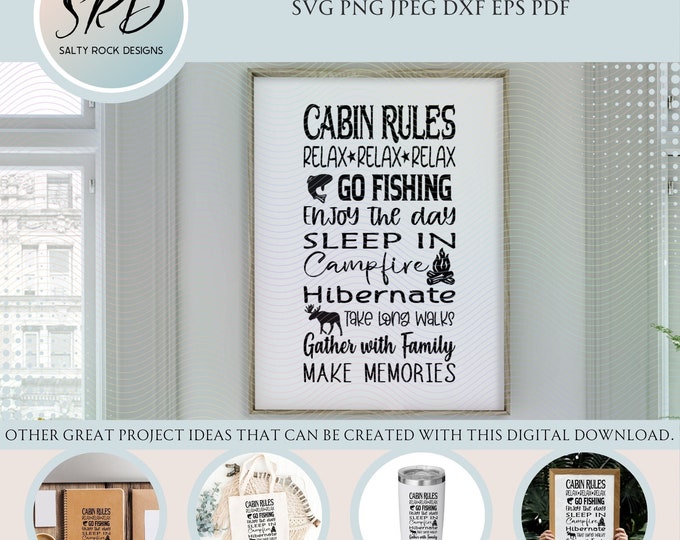 Lake Cabin Rules SVG PNG, Charcuterie, Cutting Board Laser Engrave ...