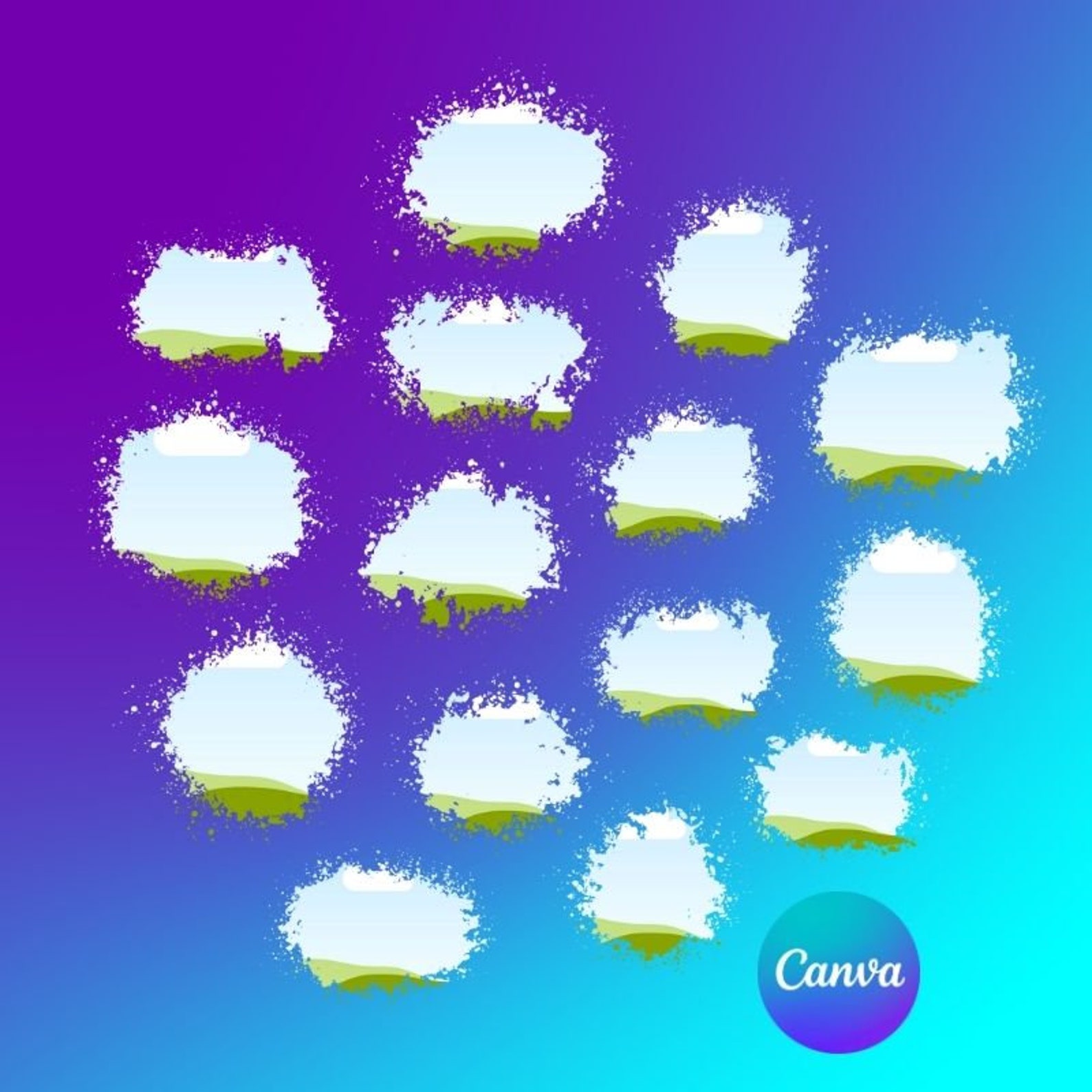 Bleach Effect Distressed Edge Canva Frames. 75 Frames. Fill Your Own ...