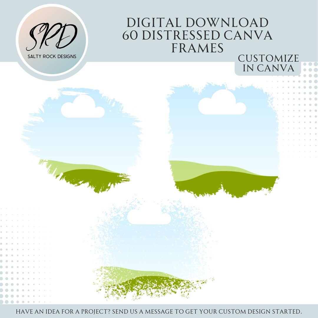 Bleach Effect Distressed Edge Canva Frames. 60 Frames. Fill Your Own ...