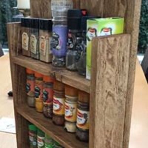 Rustic Wooden Spice Racks Handmade Bespoke From 100% Recycled Solid ...