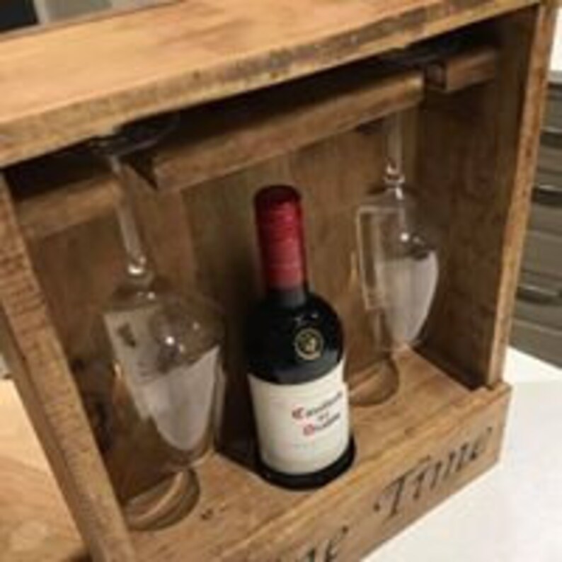 Wooden Wine Display Case Rustic Wine Crate | Etsy