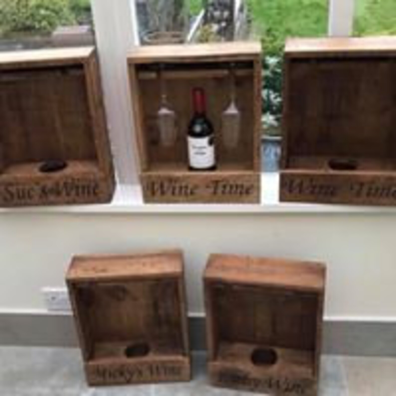 Wooden Wine Display Case Rustic Wine Crate | Etsy