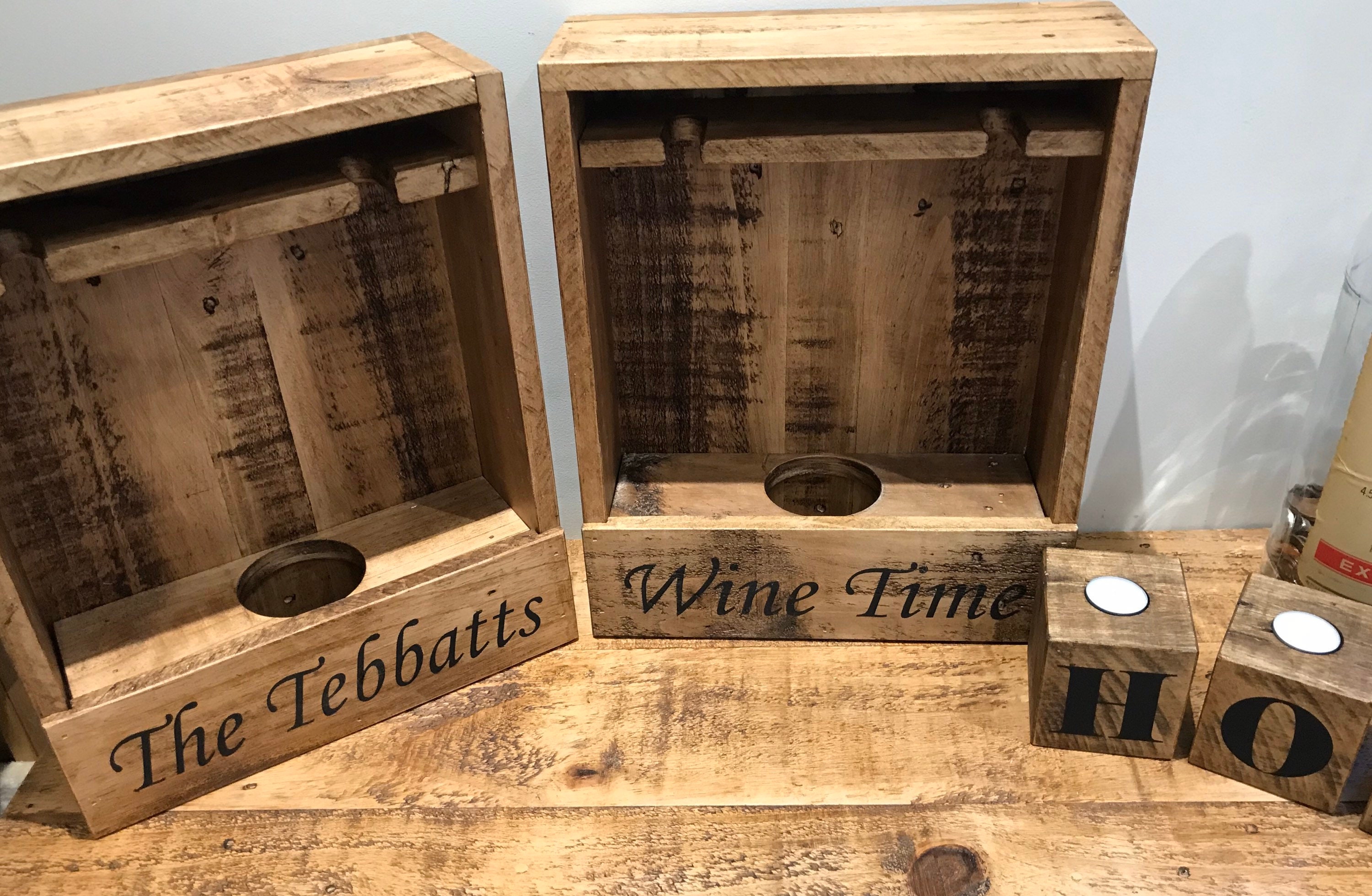 Wooden wine display case rustic wine crate | Etsy