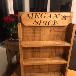Rustic Wooden Spice Racks Handmade Bespoke From 100% Recycled Solid ...