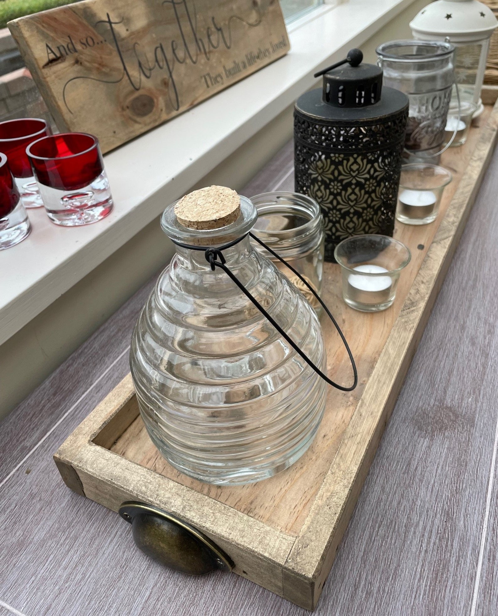 Wooden Table Centerpiece Tray Handmade From Recycled Pallet - Etsy UK