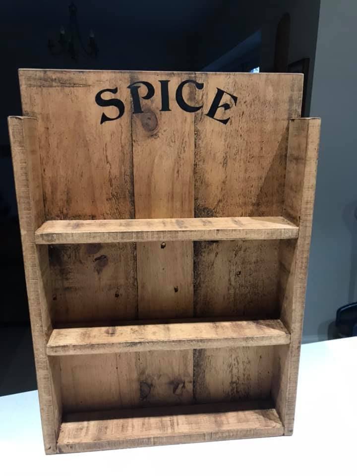 Rustic Wooden Spice Racks Handmade Bespoke From 100% Recycled Solid ...