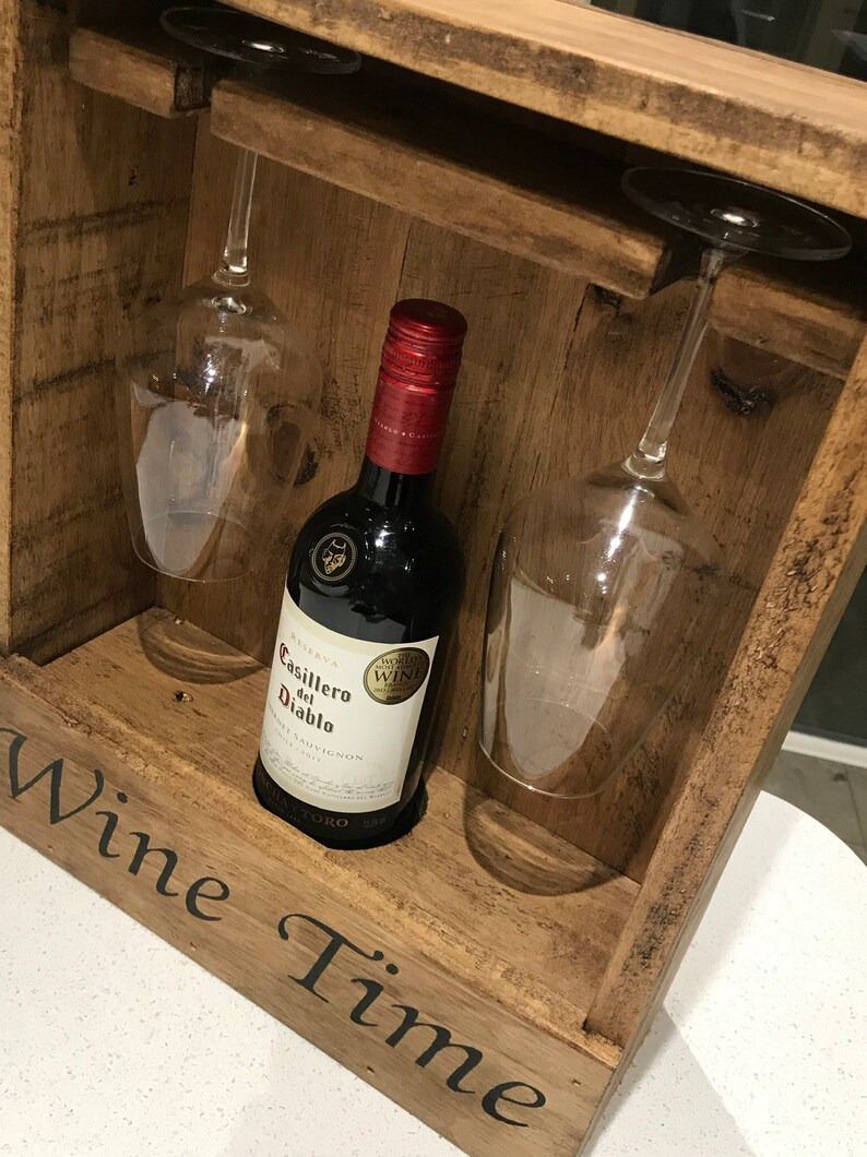 Wooden Wine Display Case Rustic Wine Crate | Etsy