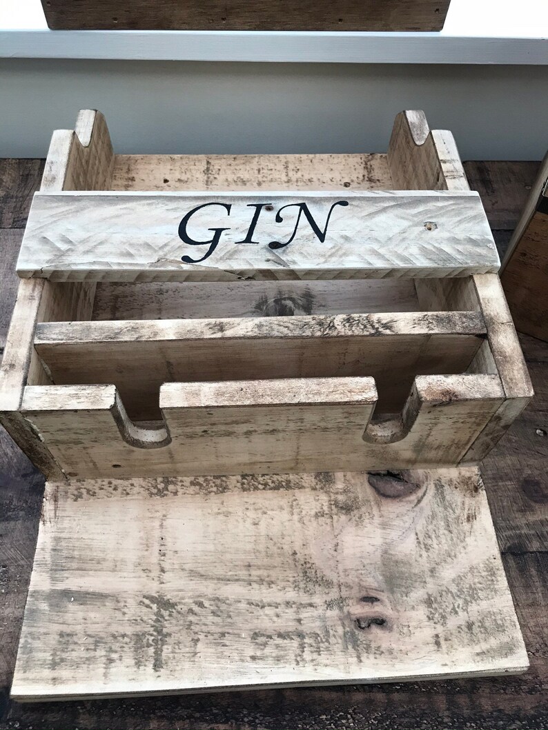 Rustic Wooden Wine Gin Rack Wall Mounted Rack Home Bar 4 - Etsy