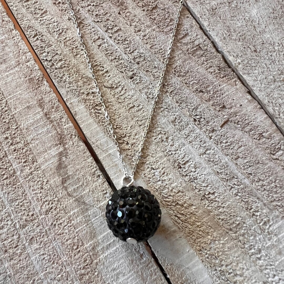 Black Spinel Fireball Necklace - Sterling Silver - 18inch Total - Etsy