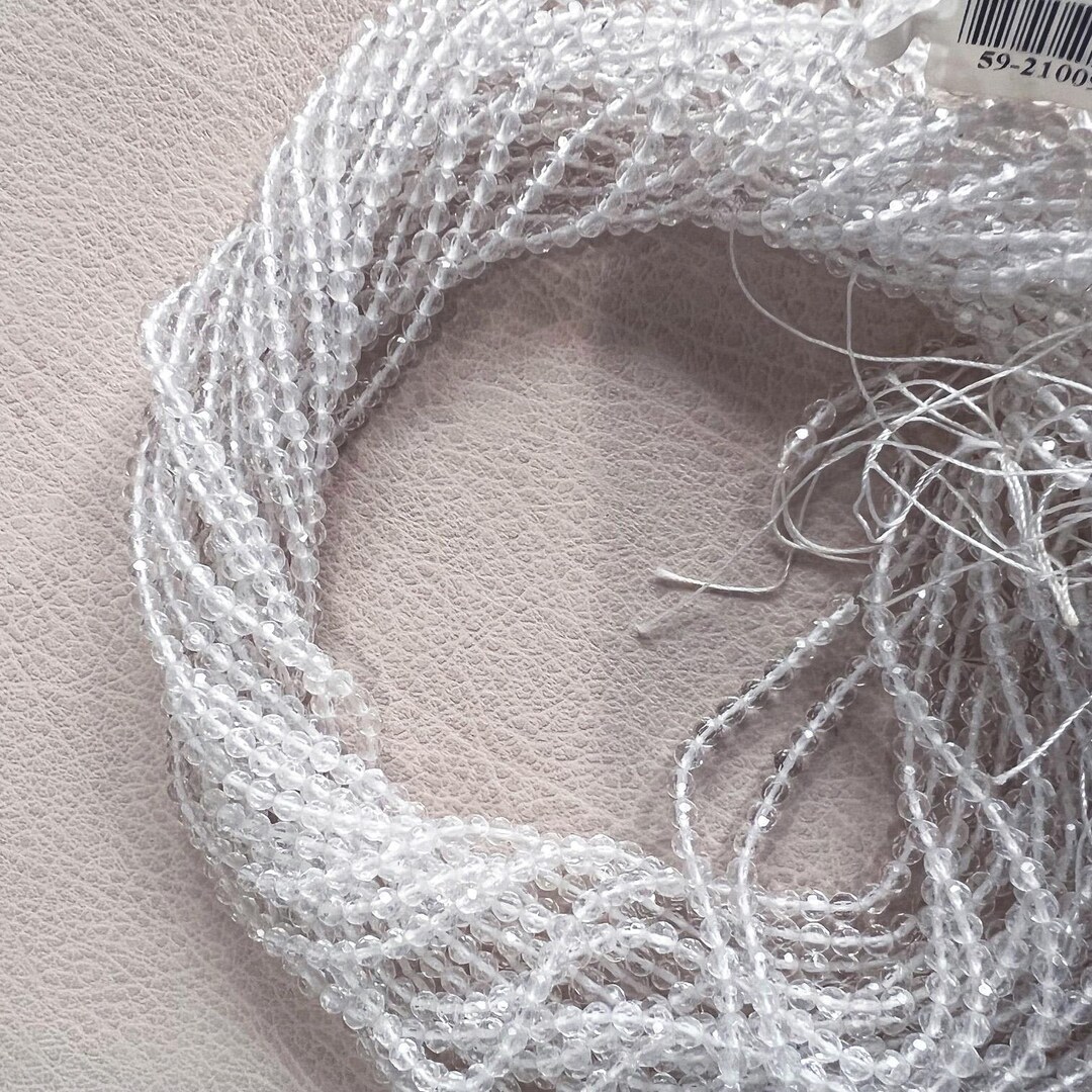 Faceted Clear Crystal 3mm Bead String ~130 Beads per String - Etsy