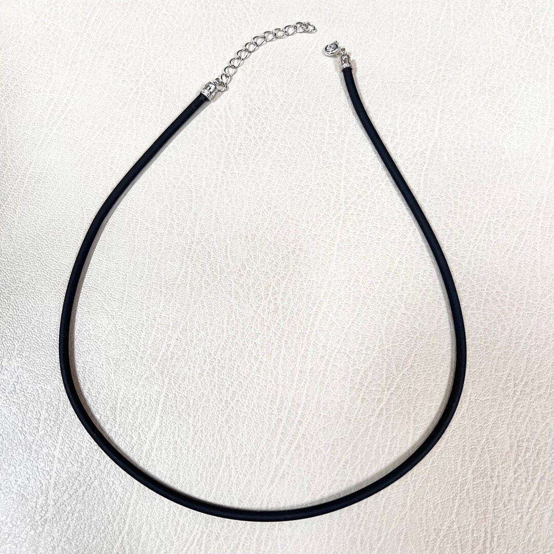 Black Rubber Cord Necklace - Brass or Silver Chain/findings - Etsy
