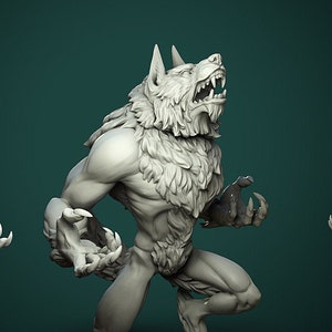 Werewolf Furious | 32 or 28mm Fantasy Resin Miniature | Dnd Miniature ...