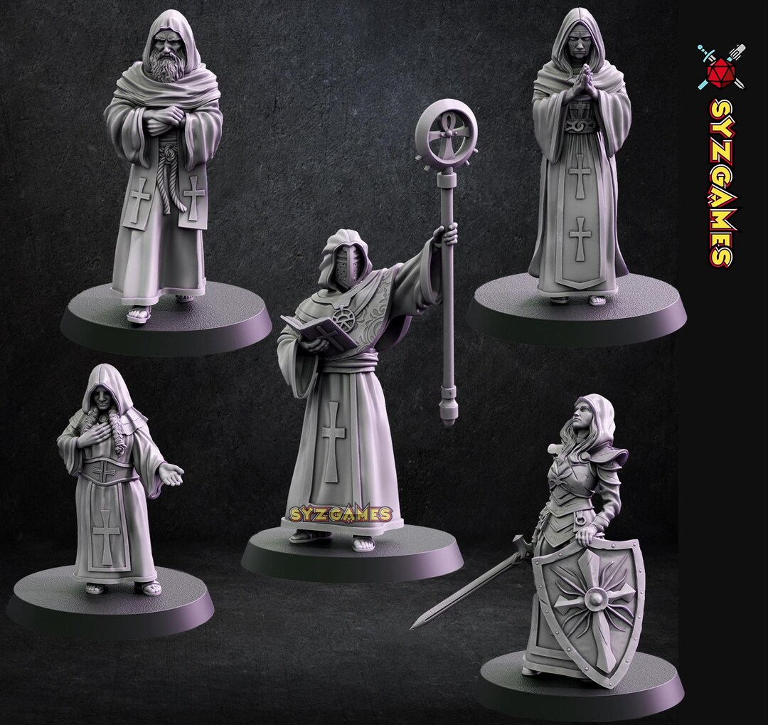 Church NPC Set Fantasy Miniature Dnd 5E Tabletop RPG Pathfinder ...