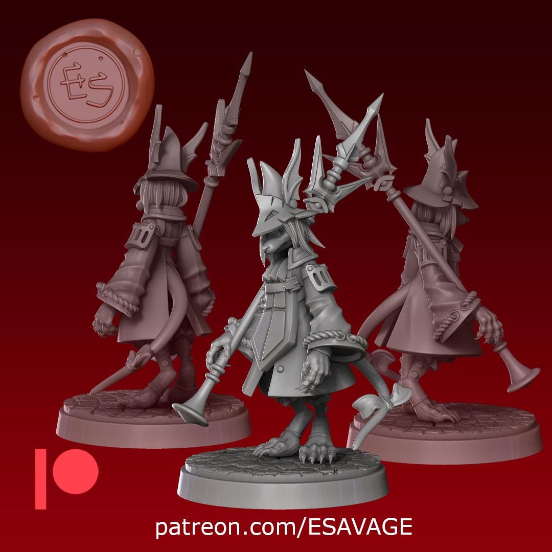 Freya Ratfolk Fighter Humanoid Fantasy Miniature Dungeons and Dragons ...