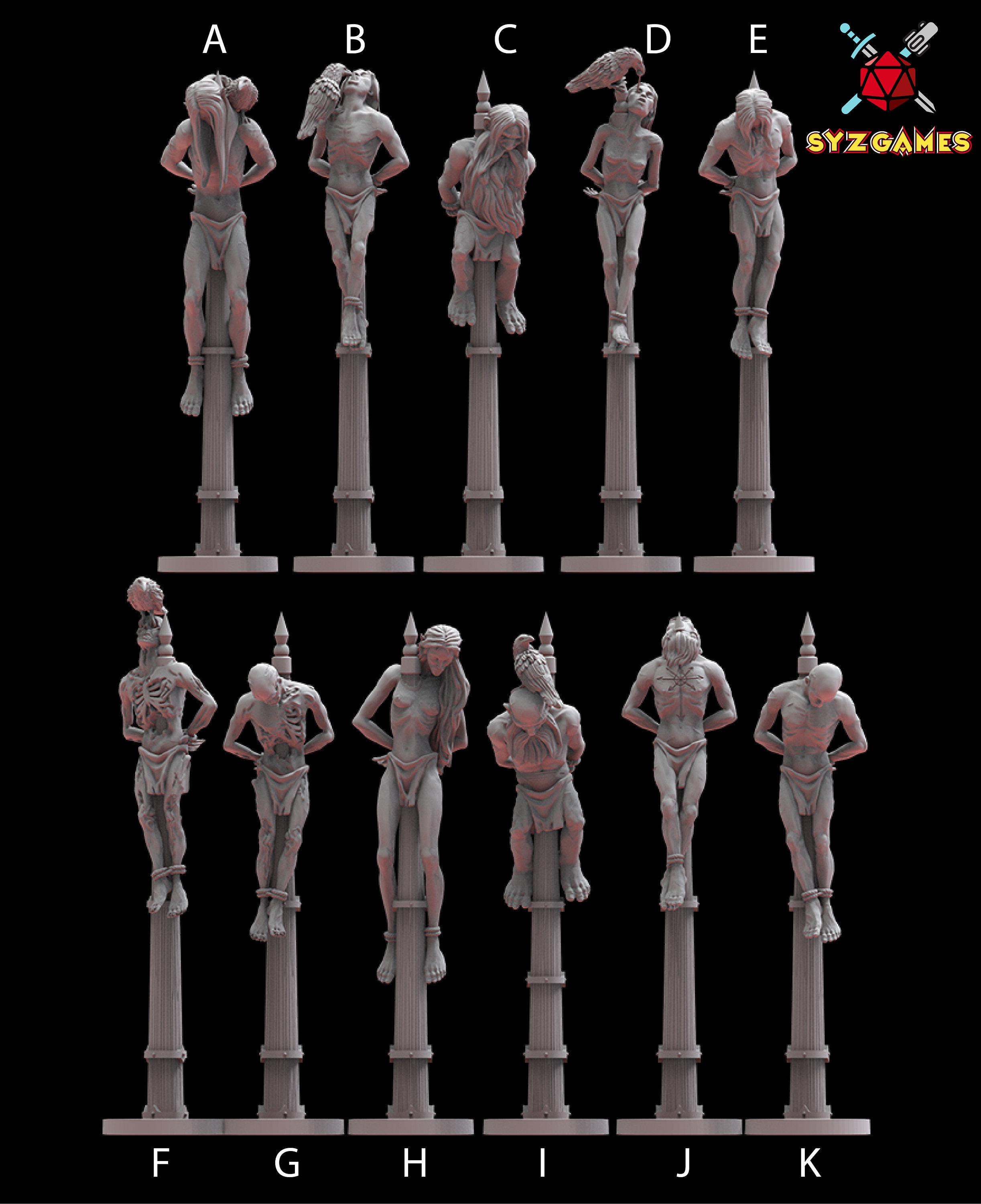 Impaled Prisoners | Fantasy Resin Miniature | Dnd Miniature | RPG ...