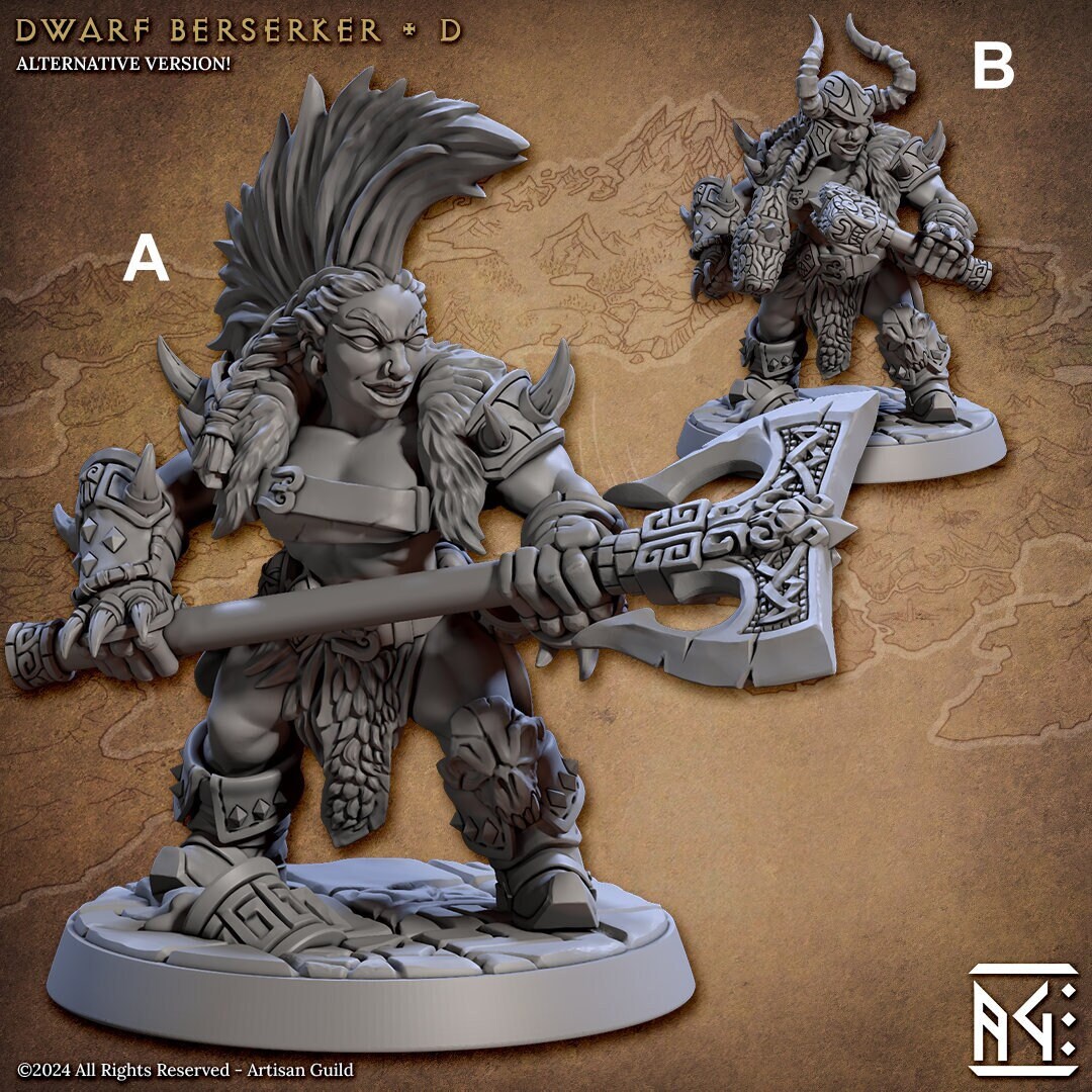 Dwarf Berserker D | Fantasy Miniature | Dnd Miniature | RPG | Tabletop ...