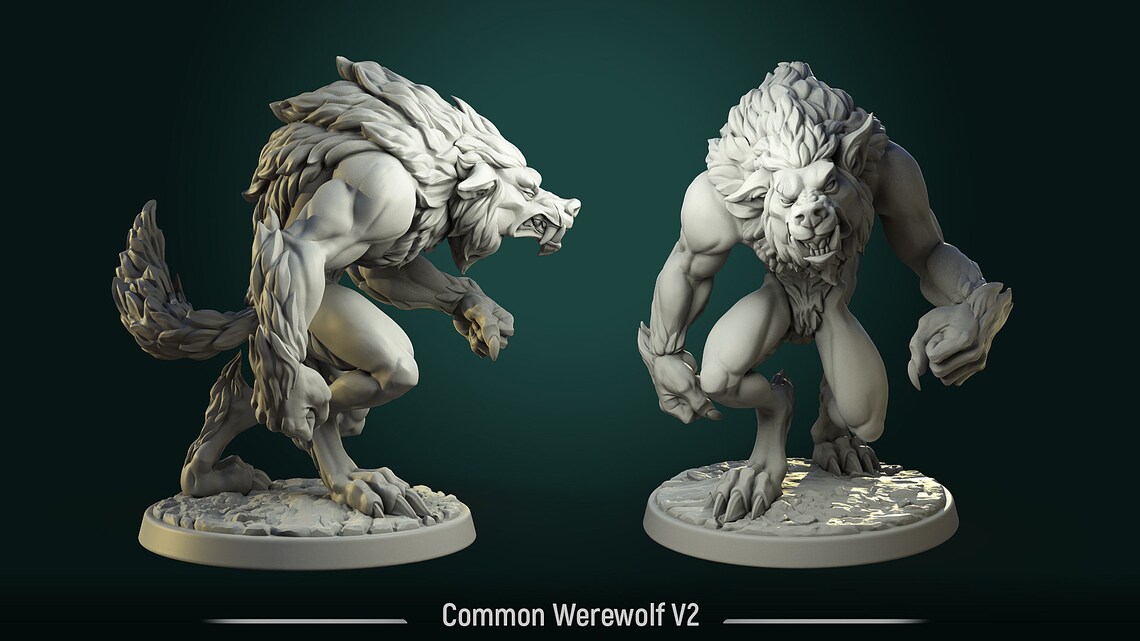 Werewolf Commo 32 or 28mm Fantasy Resin Miniature Dnd - Etsy