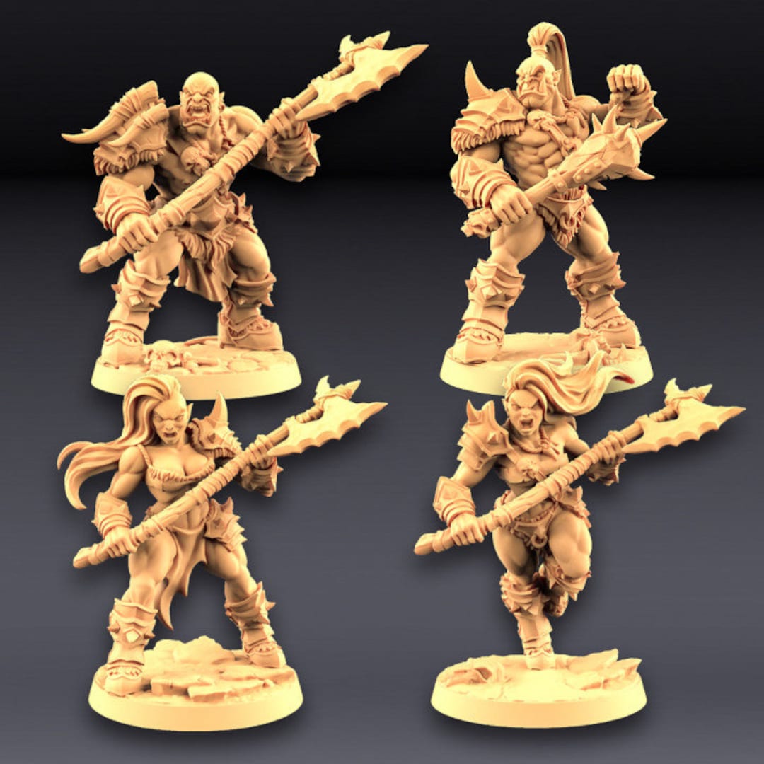 Orc Barbarians | 32mm or 28mm Fantasy Miniature | Dnd Miniature ...