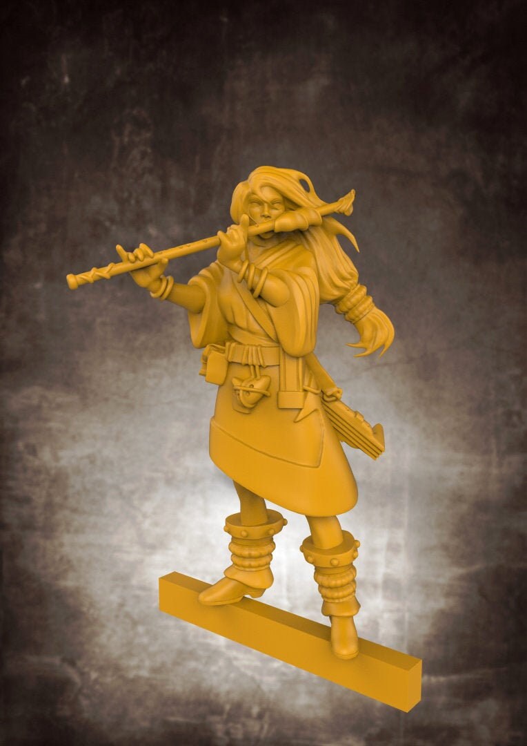 Human Female Bard Fantasy Miniature Dungeons and Dragons | Etsy