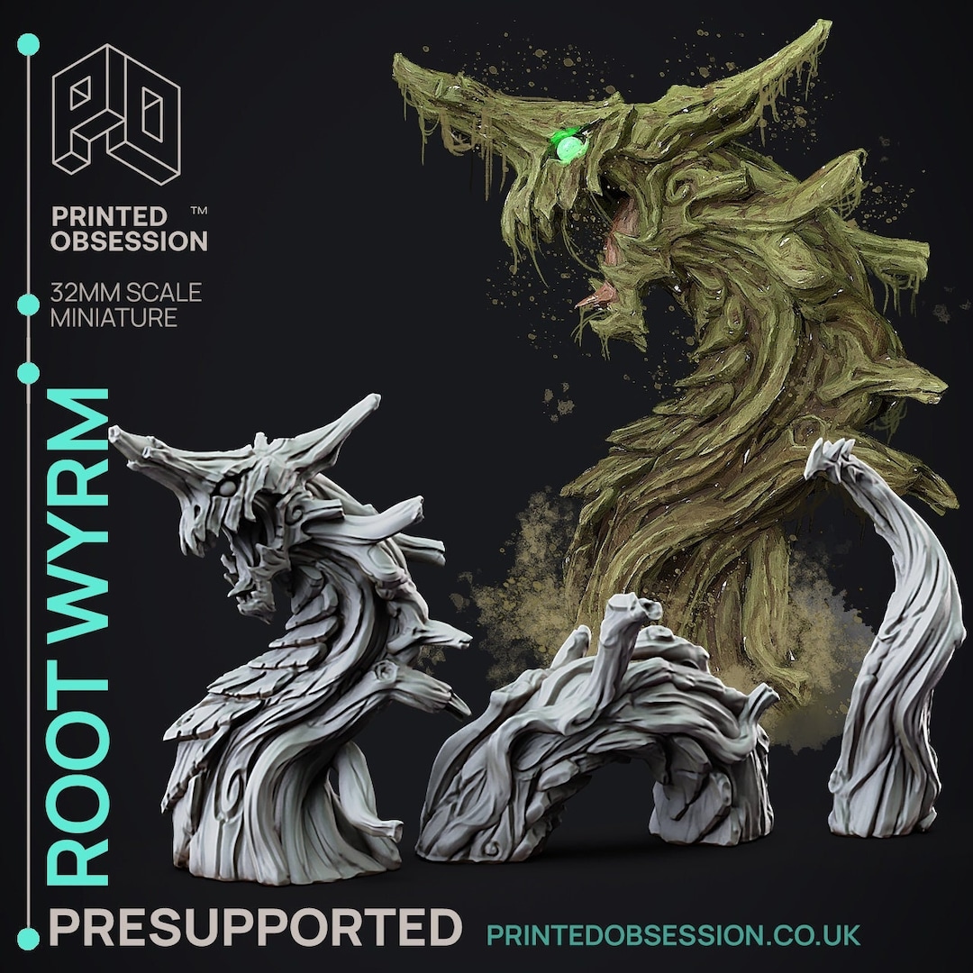 Root Wyrm Fantasy Resin Miniature Dnd Miniature RPG Tabletop Game ...